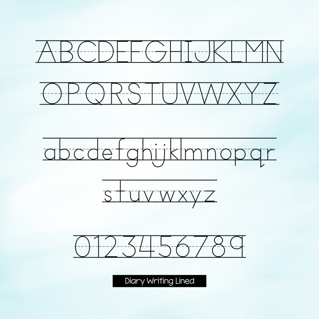 Tracing Letters Font for Writing Practice, Handwriting Font with Arrows ...