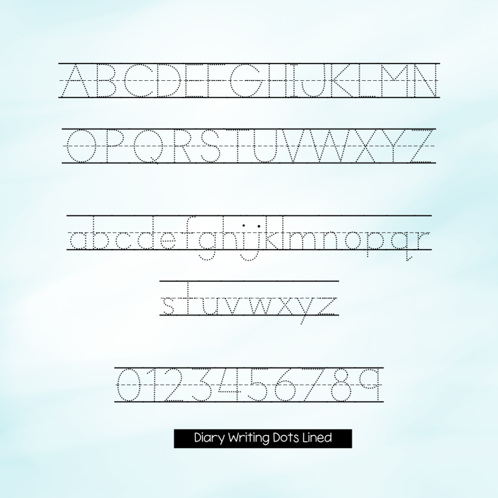 Tracing Letters Font for Writing Practice, Handwriting Font with Arrows ...