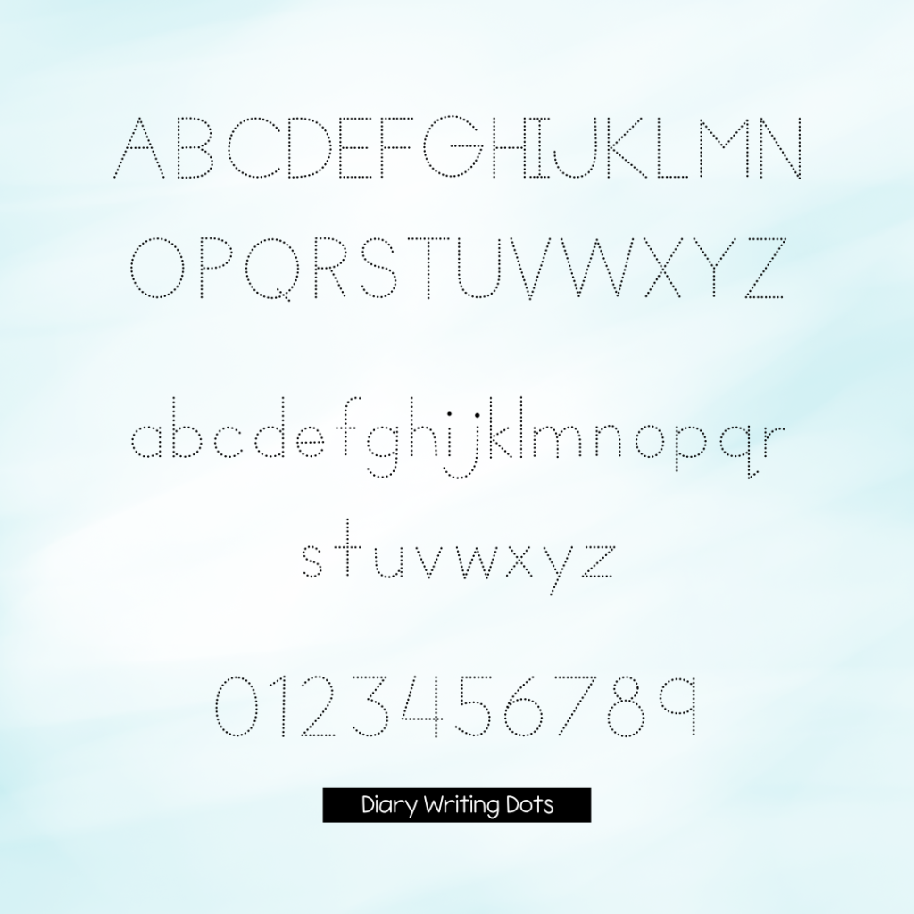 Tracing Letters Font for Writing Practice, Handwriting Font with Arrows ...