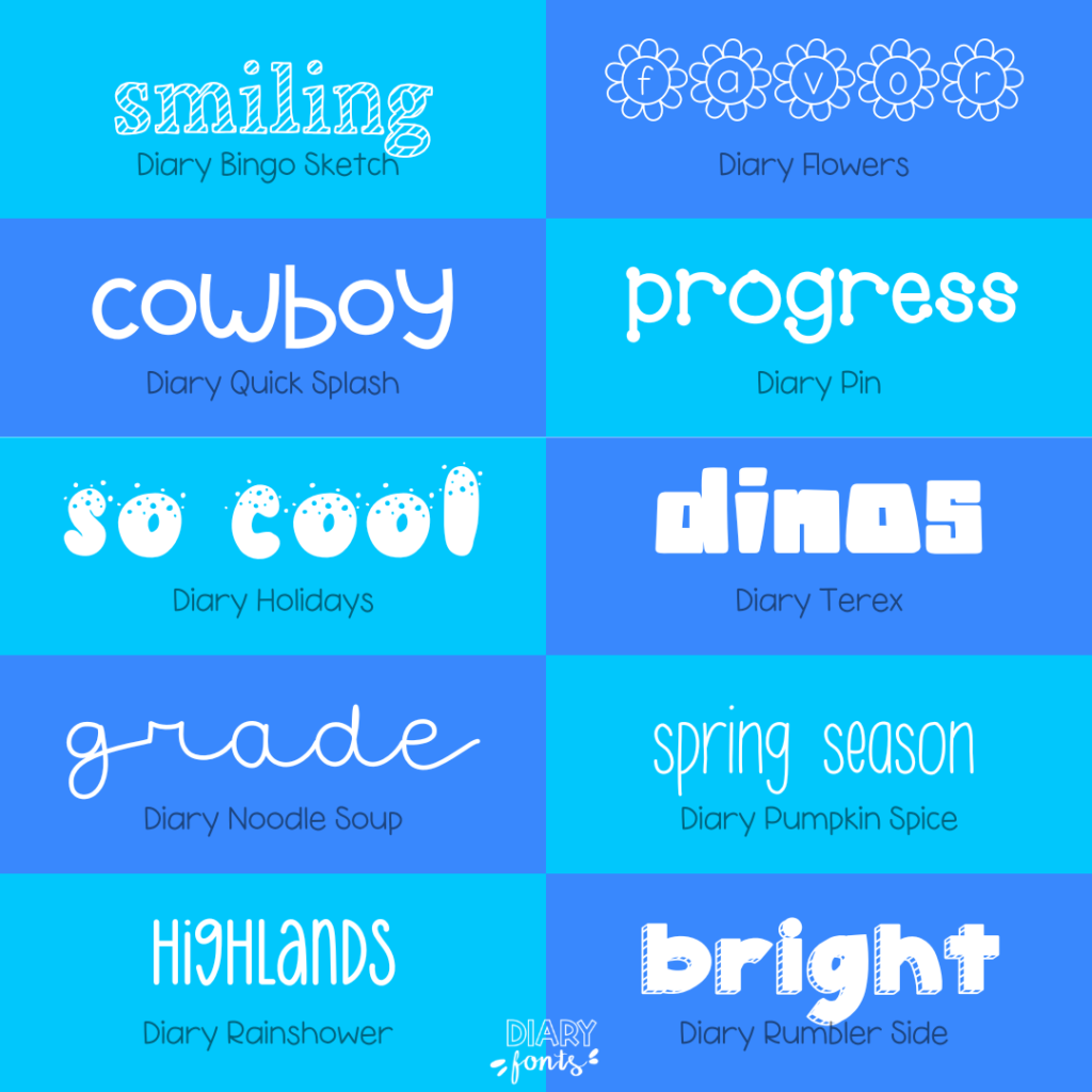 All Fonts by Diary Fonts - Commercial Use License - Clipart Diaries