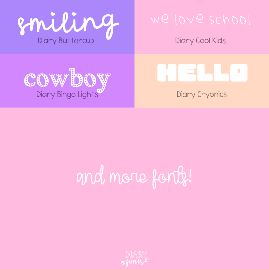 All Fonts by Diary Fonts - Commercial Use License - Clipart Diaries