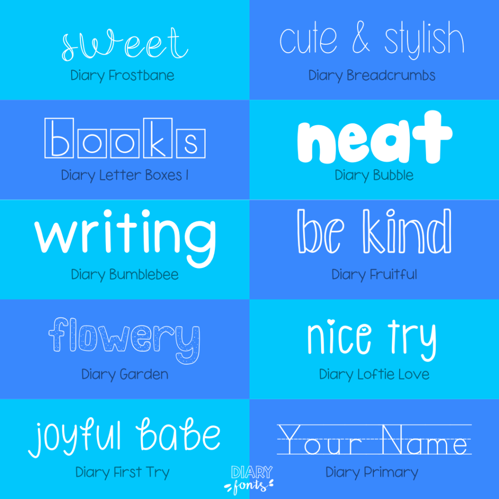 All Fonts by Diary Fonts - Commercial Use License - Clipart Diaries