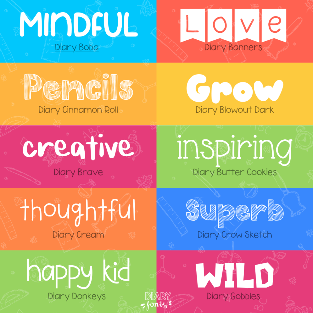 All Fonts by Diary Fonts - Commercial Use License - Clipart Diaries