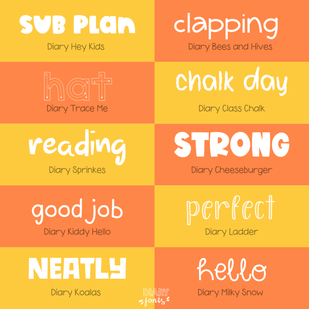 All Fonts by Diary Fonts - Commercial Use License - Clipart Diaries