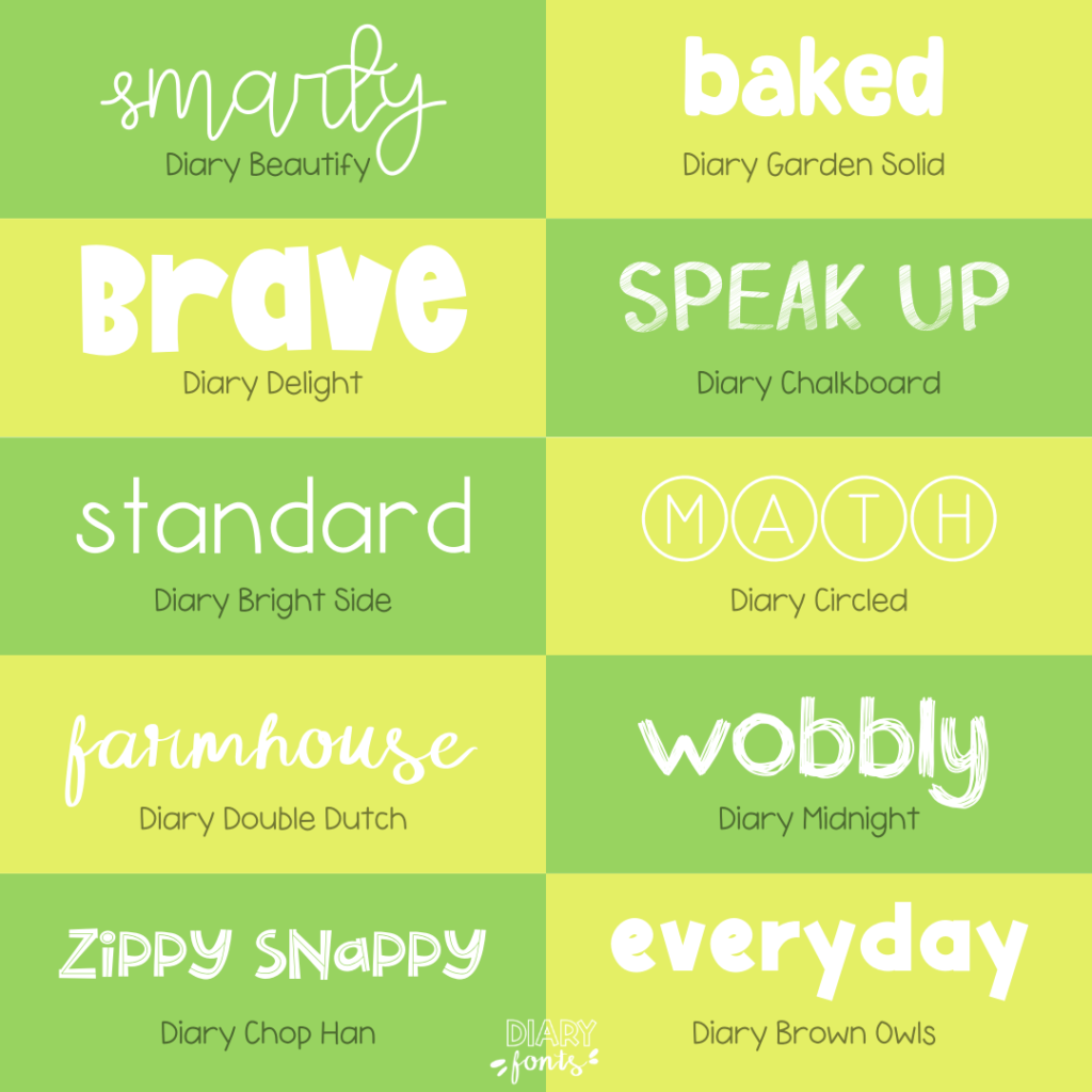 All Fonts by Diary Fonts - Commercial Use License - Clipart Diaries