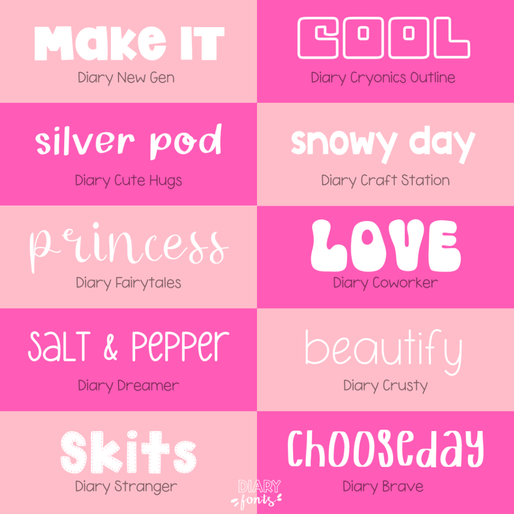 All Fonts by Diary Fonts - Commercial Use License - Clipart Diaries