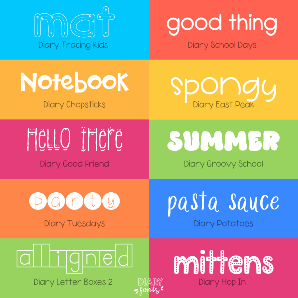 All Fonts by Diary Fonts - Commercial Use License - Clipart Diaries