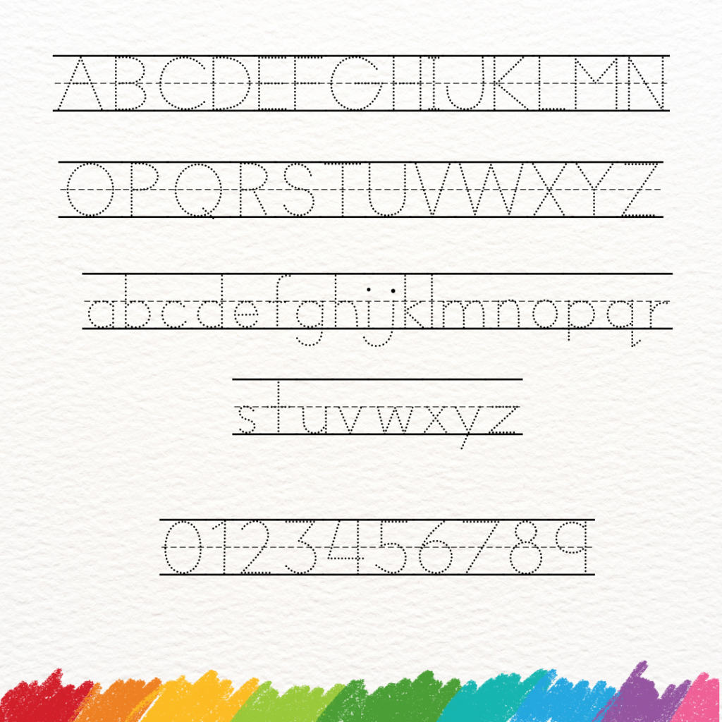 Dotted Tracing Lined Font | Handwriting Practice | Commercial Use ...